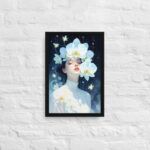 Beautiful Flower Woman Canvas Framed Art | Artreon.com
